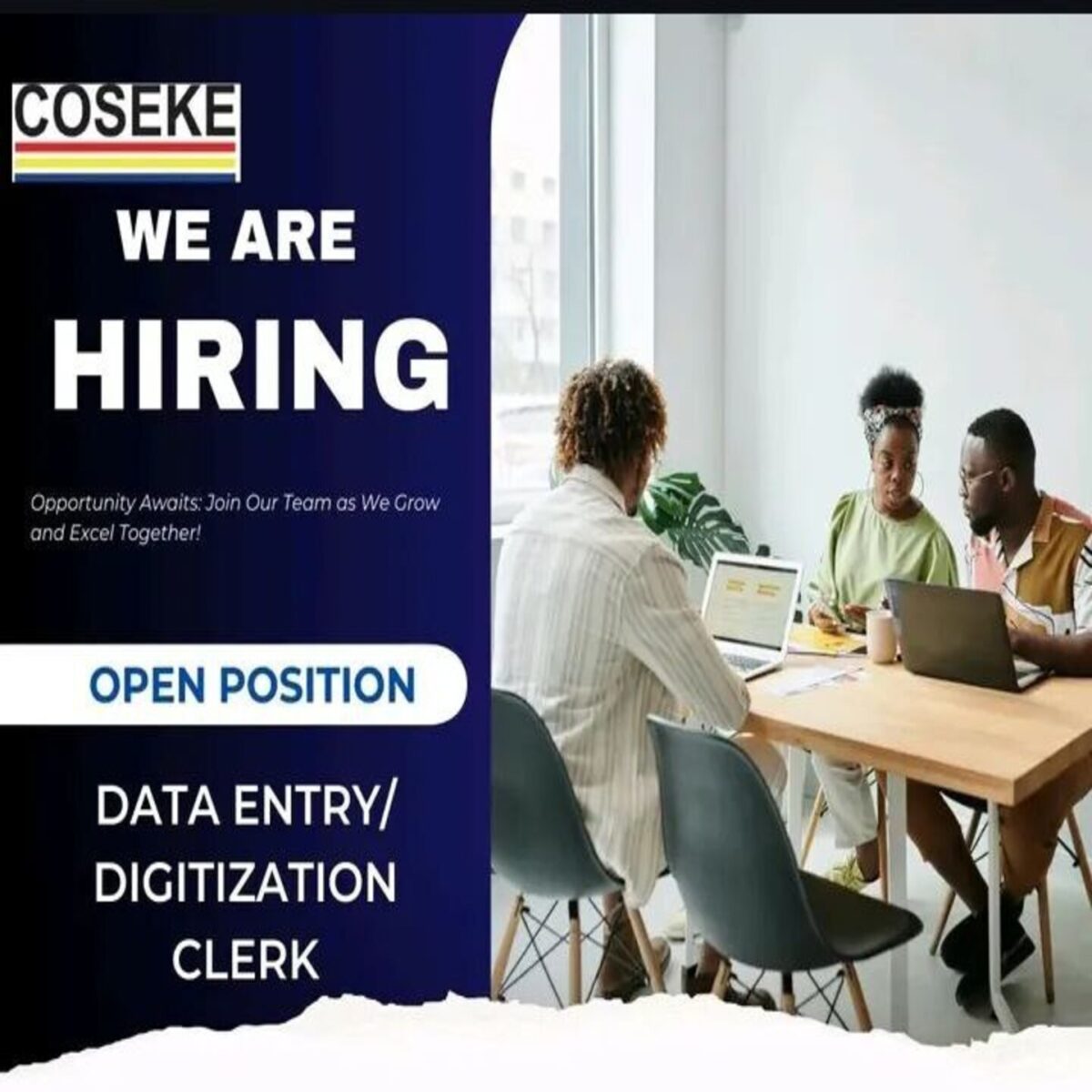 Data Entry/Digitization Clerk Job At COSEKE Limited