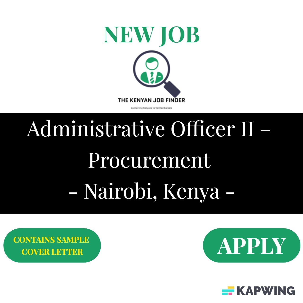 Administrative Officer II – Procurement - Nairobi, Kenya - 2025 - THE KENYAN JOB FINDER