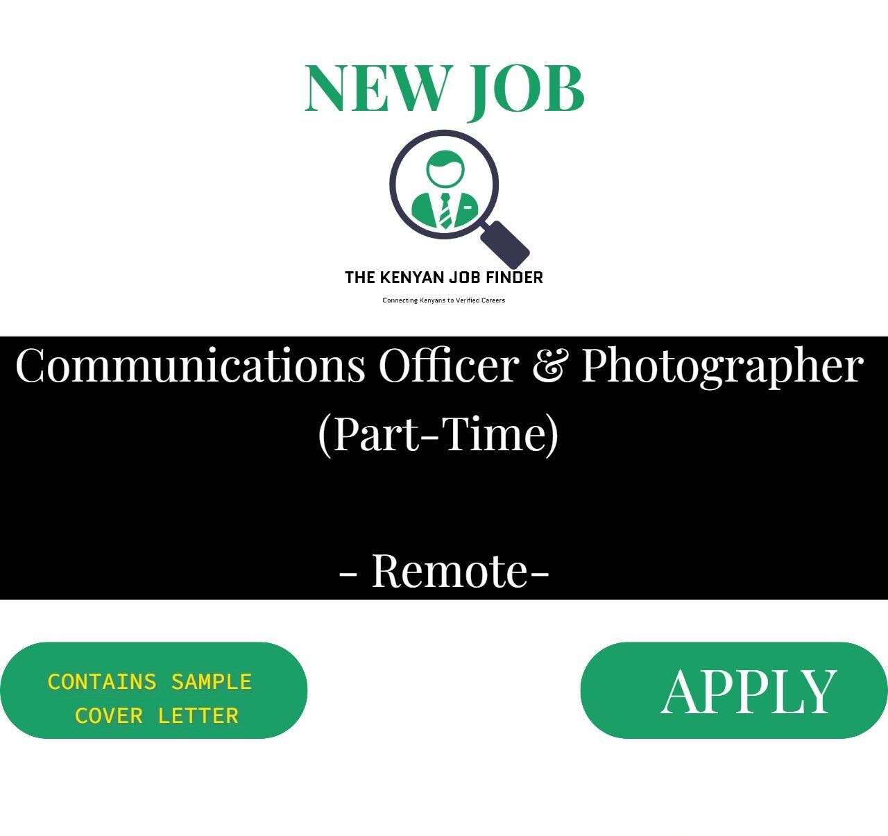 Communications Officer & Photographer (Part-Time) - Remote - THE KENYAN ...